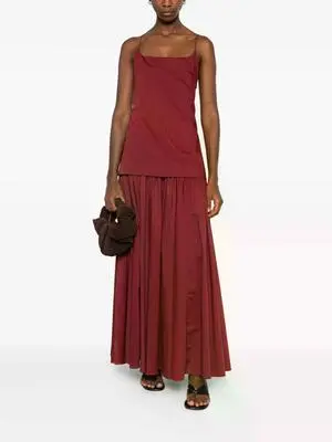 Staud Pleated Spaghetti-strap Maxi Dress