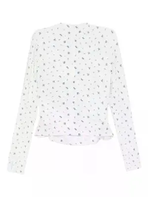 Rokh Floral-print Knot-detail Blouse