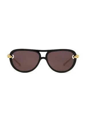 Bottega Veneta Knot Sunglasses - Black  Gold  & Grey
