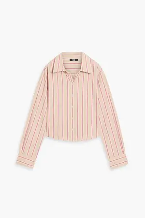 Paige Cropped Striped Cotton Shirt
