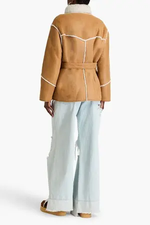 Maje Belted Shearling Coat