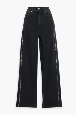 FRAME Le Sleek Straight Studded Jeans - Black
