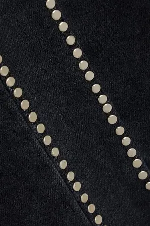 FRAME Le Sleek Straight Studded Jeans - Black