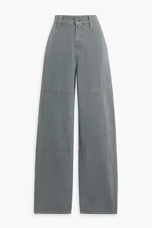 FRAME The Cuffed Utility High-rise Barrel-leg Jeans