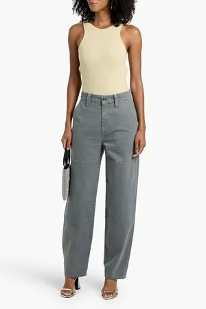 FRAME The Cuffed Utility High-rise Barrel-leg Jeans
