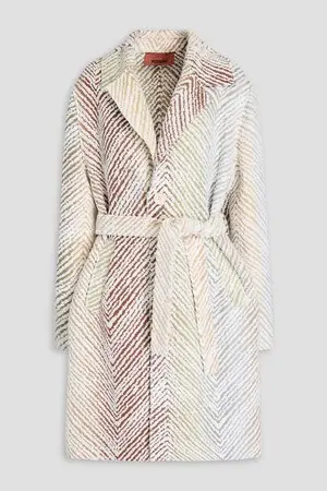 Missoni Belted Bouclé-tweed Coat - White