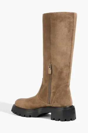 STUART WEITZMAN Emerson Buckle-detailed Suede Knee Boots
