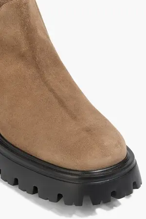 STUART WEITZMAN Emerson Buckle-detailed Suede Knee Boots