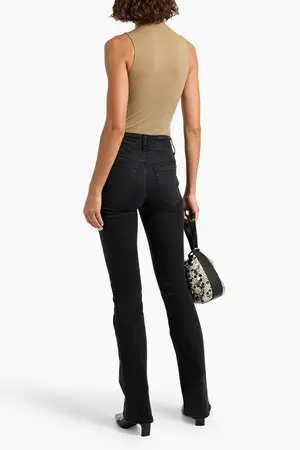 Paige Manhattan High-rise Bootcut Jeans - Black