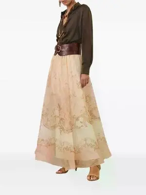 Zimmermann Organza Printed Maxi Skirt