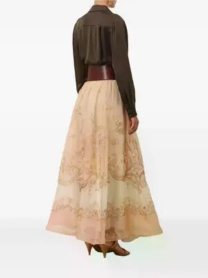 Zimmermann Organza Printed Maxi Skirt