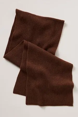 Anthropologie Cashmere Ribbed Scarf - Chocolate