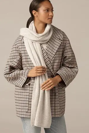 Anthropologie Cashmere Ribbed Scarf - Light Grey