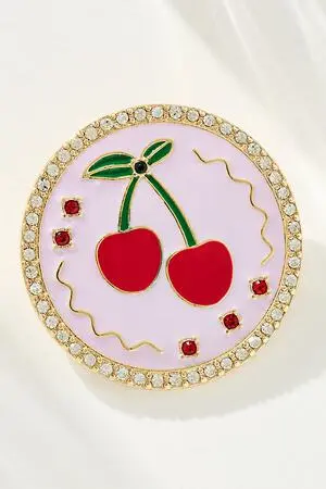Anthropologie Enamel Icon Brooch - Cherries