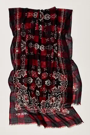 Free People De Sienna Gingham Scarf - Red