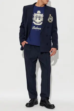 Balmain Double-breasted Blazer With Applique