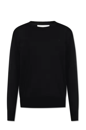 AMI Paris Wool Sweater With Logo - Black