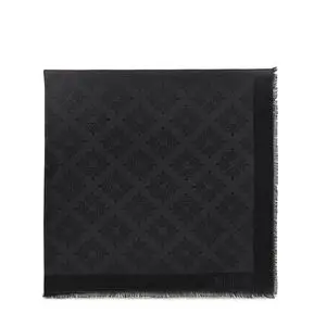 Mulberry Square Scarf - Black Cotton Silk Blend