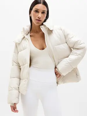 Athleta Stratus Puffer Jacket Bone
