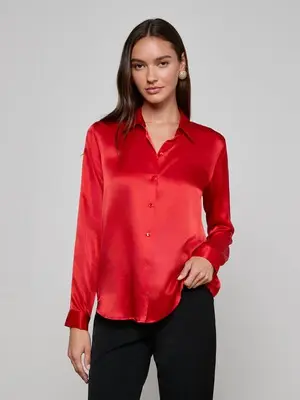 L'Agence Tyler Silk Blouse Top