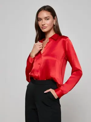 L'Agence Tyler Silk Blouse Top