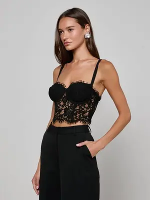 L'Agence Raquel Lace Bustier - Black