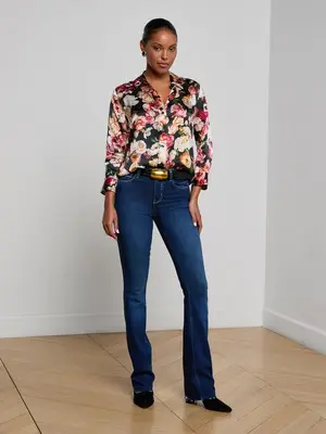 L'Agence Dani Silk Floral Blouse