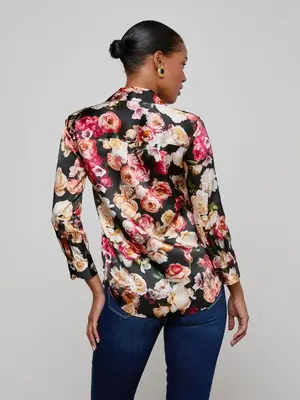 L'Agence Dani Silk Floral Blouse