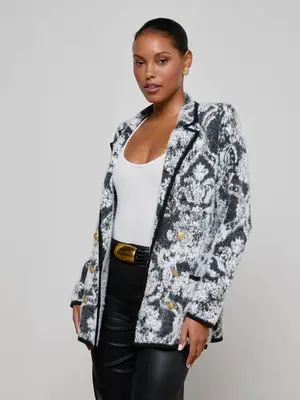L'Agence Eileen Jacquard Knit Blazer