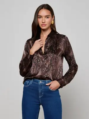 L'Agence Tyler Printed Silk Blouse