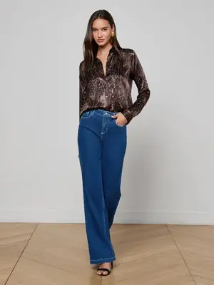 L'Agence Tyler Printed Silk Blouse