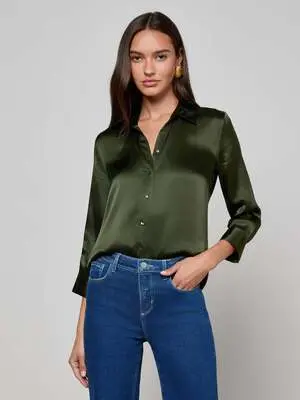 L'Agence Dani Silk Blouse Top
