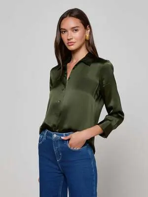 L'Agence Dani Silk Blouse Top
