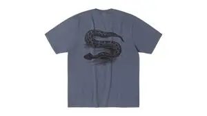 StÜssy Serpent Pigment Dyed Tee Shirt - Navy Blue
