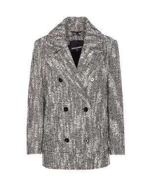 Patrizia Pepe Patrizia Pepe Chevron Motif Coat - Grey