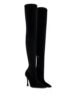Roberto Cavalli Satin Thigh-high Boots