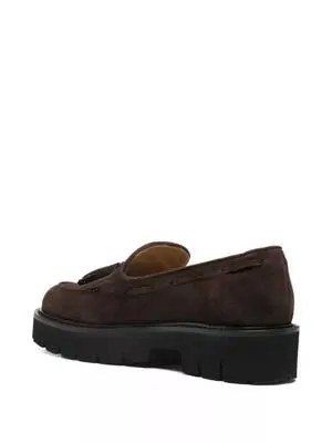 ANNA F. Tassel Leather Loafers - Brown