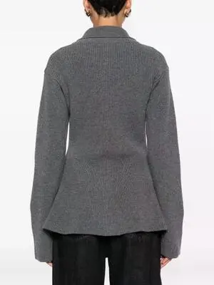 RÓHE Ribbed Knit Button Top