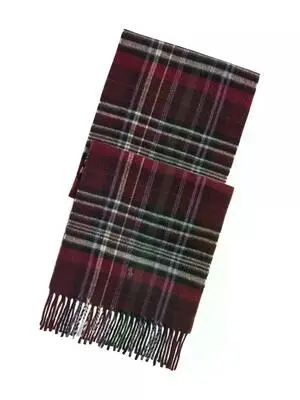 Polo Ralph Lauren Plaid Fringed Scarf - Black