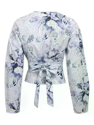 Baum Und Pferdgarten Graphic-print Wrap Blouse