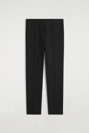 Cos Slim Wool-blend Trousers - Black