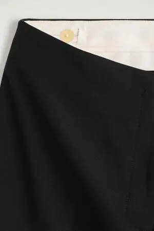 Cos Slim Wool-blend Trousers - Black