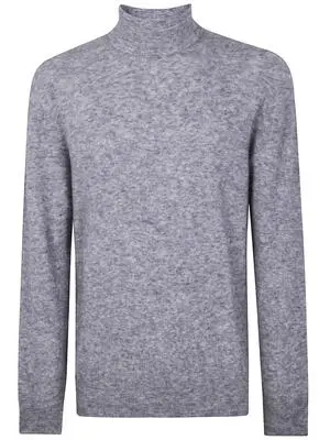 ROBERTO COLLINA Long Sleeve Turtleneck Sweater - Grey