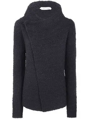 Alberta Ferretti Boucle Wool Mix Jacket - Black