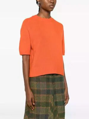 ALLUDE Short-sleeve Sweater