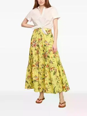 Cara Cara Floral Tiered A-line Skirt