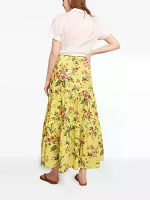 Cara Cara Floral Tiered A-line Skirt