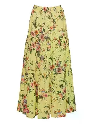 Cara Cara Floral Tiered A-line Skirt