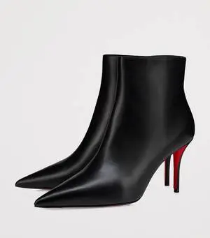 CHRISTIAN LOUBOUTIN Miss Z 80 Leather Ankle Boots