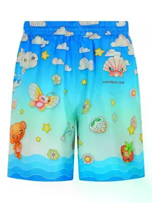 Casablanca Silk Bermuda Shorts - Blue